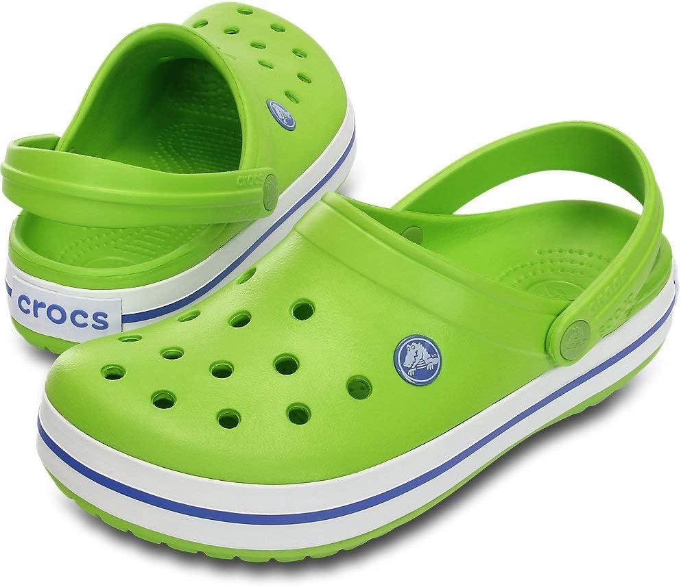 Crocs Unisex Adult Crocband Clog(Volt Green/Varsity Blue) - Crocs